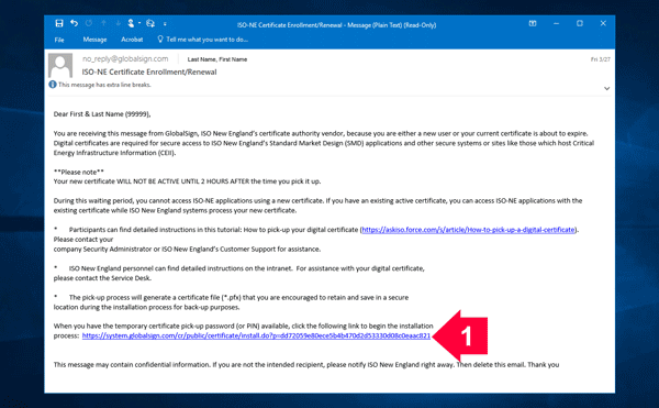 How to pick-up a digital certificate