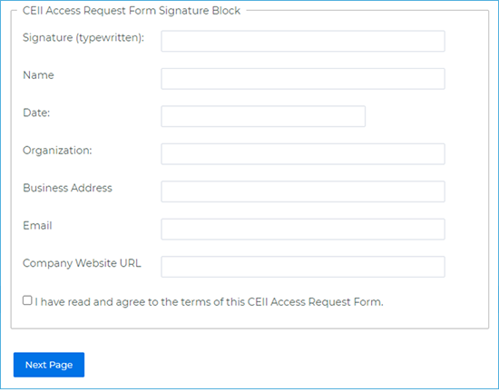 How to complete a CEII Access Request form